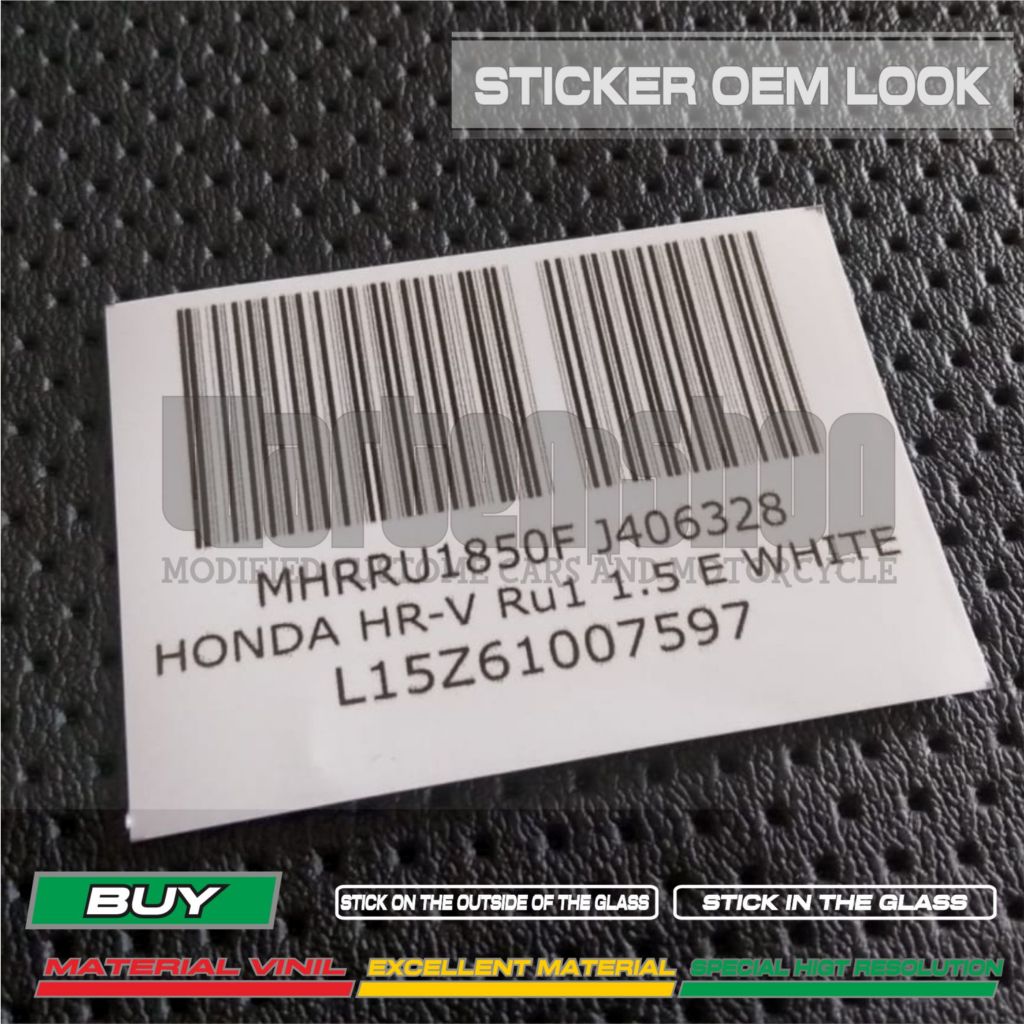 Jual Sticker Barcode Oem Look Honda HRV all gen | Shopee Indonesia