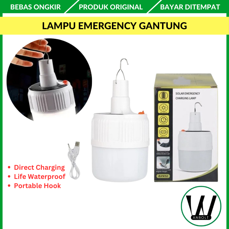 Jual Lampu Bohlam Emergency Gantung Solar Panel Welite 20W LED Perlengkapan Camping Portable ...