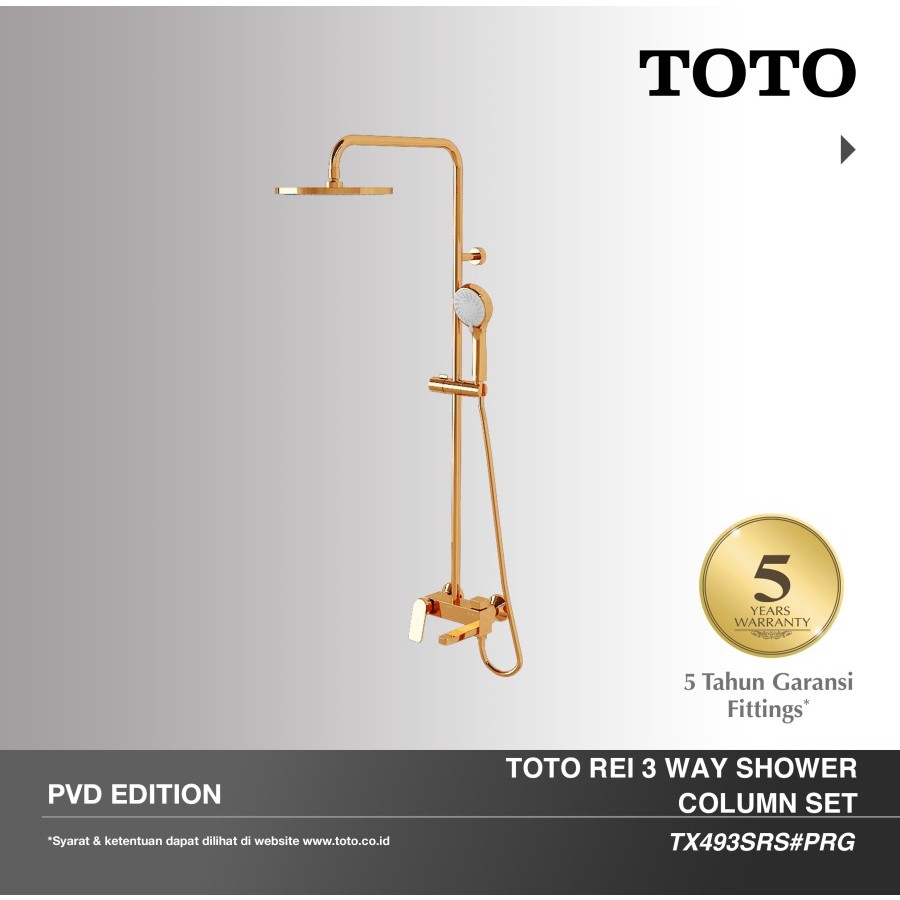 Jual TOTO ROSE GOLD Rei S Shower Column Set / Shower Tiang TX493SRS | Shopee Indonesia