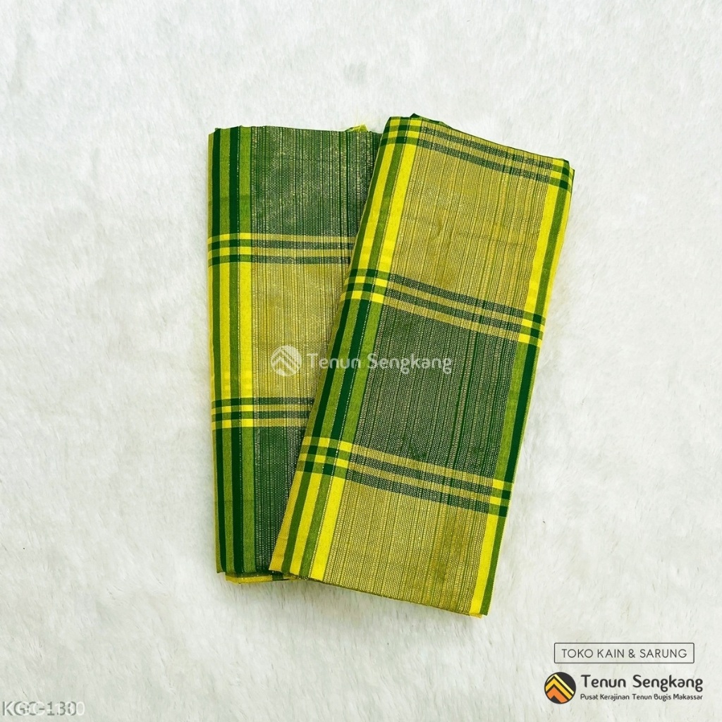 Jual Sarung Bugis Makassar Kotak Genggang Hijau Kuning Lime - Tenun ...