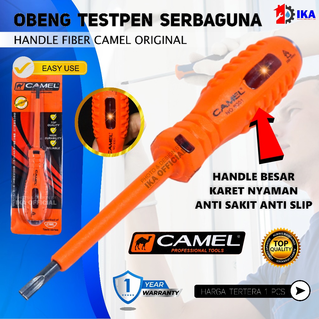 Jual Tespen Listrik CAMEL / Obeng Tespen CAMEL Obeng Tespen listrik ...