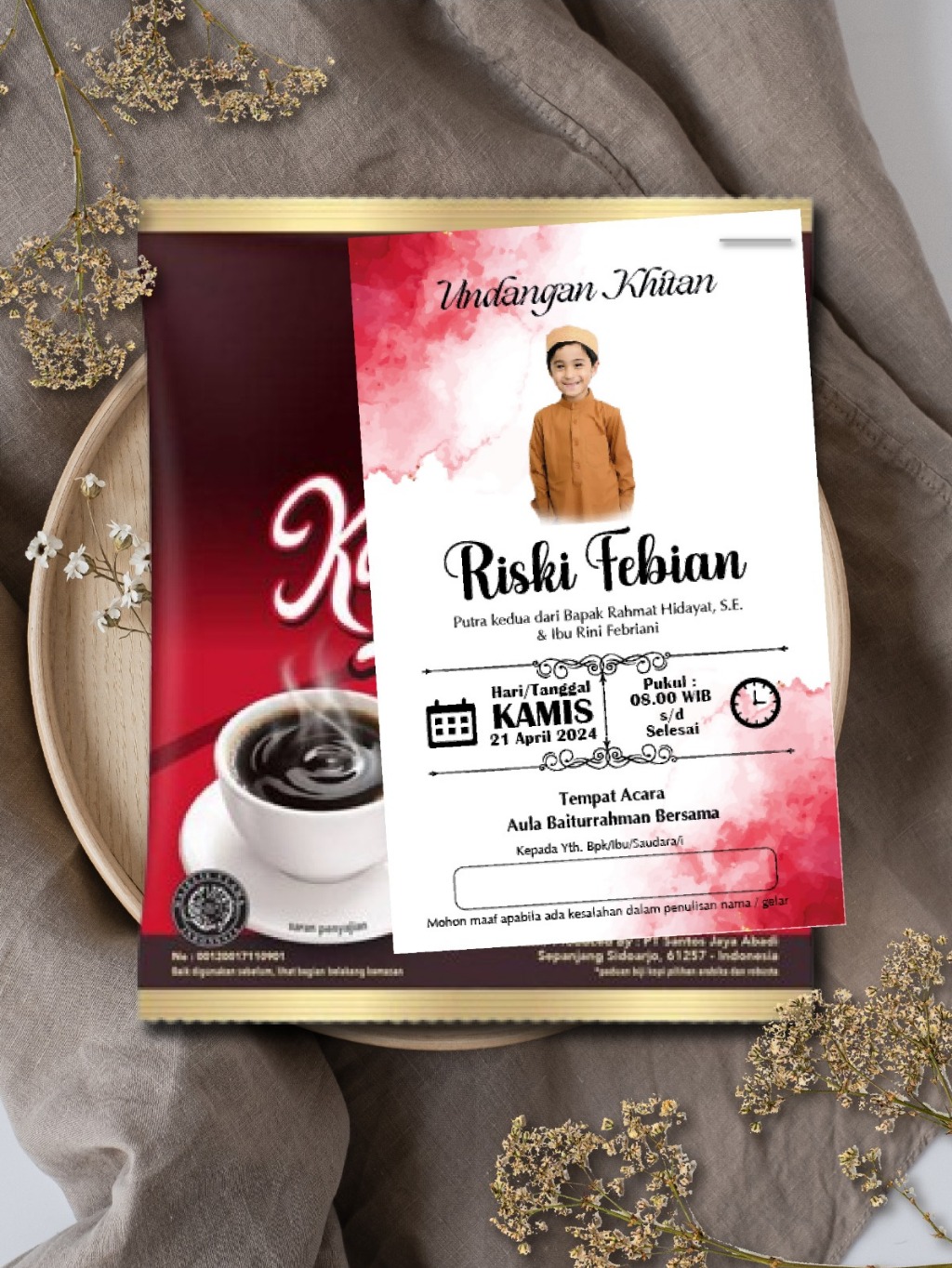 Jual grosirundangan Gantangan / Undangan Kopi Khitanan, Pernikahan dan ...