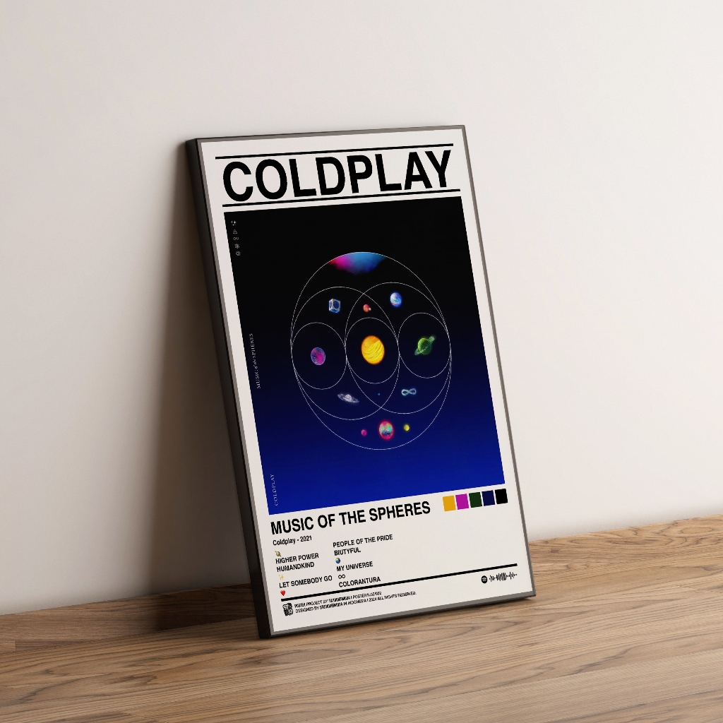 Jual POSTER Cover Album "Coldplay " Aesthetic + Frameblock Fiber ...