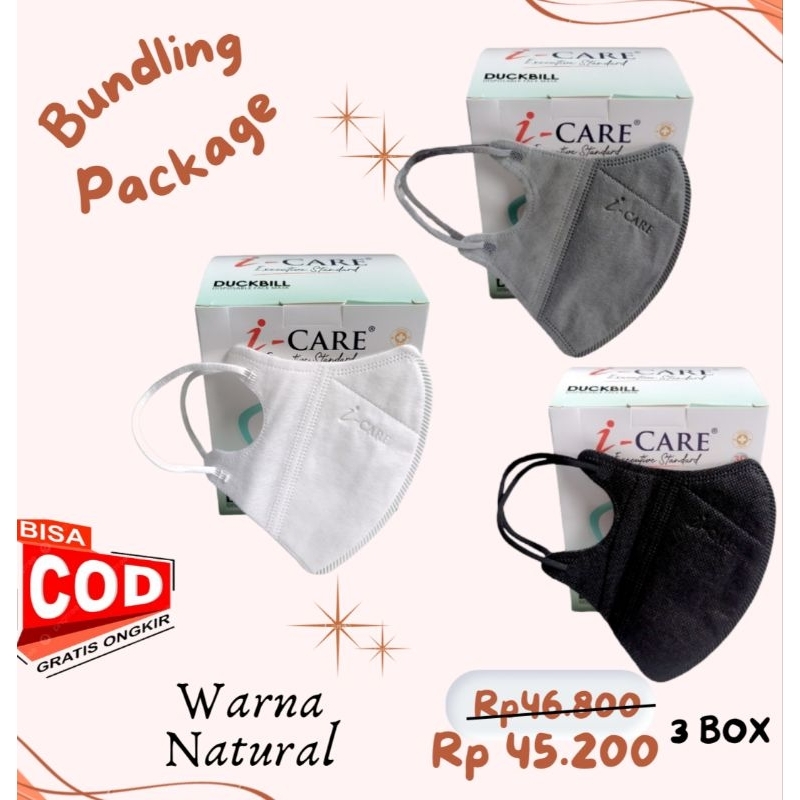 Jual Masker Duckbill iCare 4Ply Emboss icare Type Box isi 50pc Premium ...
