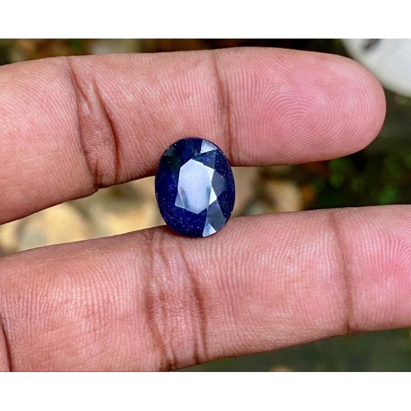 Jual Natural blue Safir corondum batu blue sapphire dim 15x11.5x5.5 ...