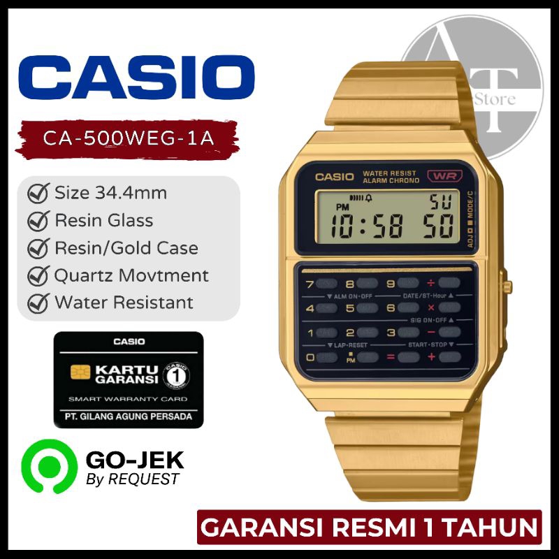 Jual Jam Tangan Pria Casio Vintage Calculator CA-500WEG-1A CA500WEG ...
