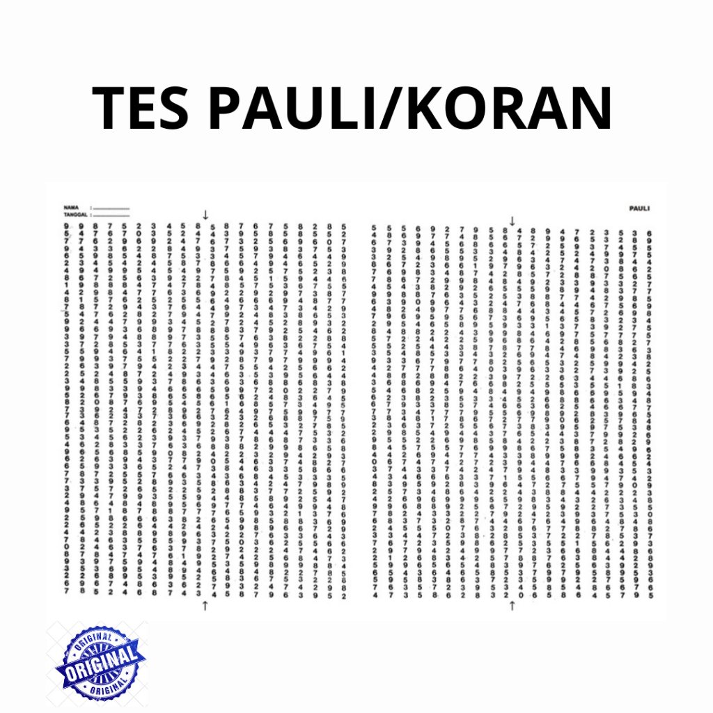 Jual 10 Lembar tes pauli/koran dan tes kreaplin BOLAK BALIK | Shopee ...