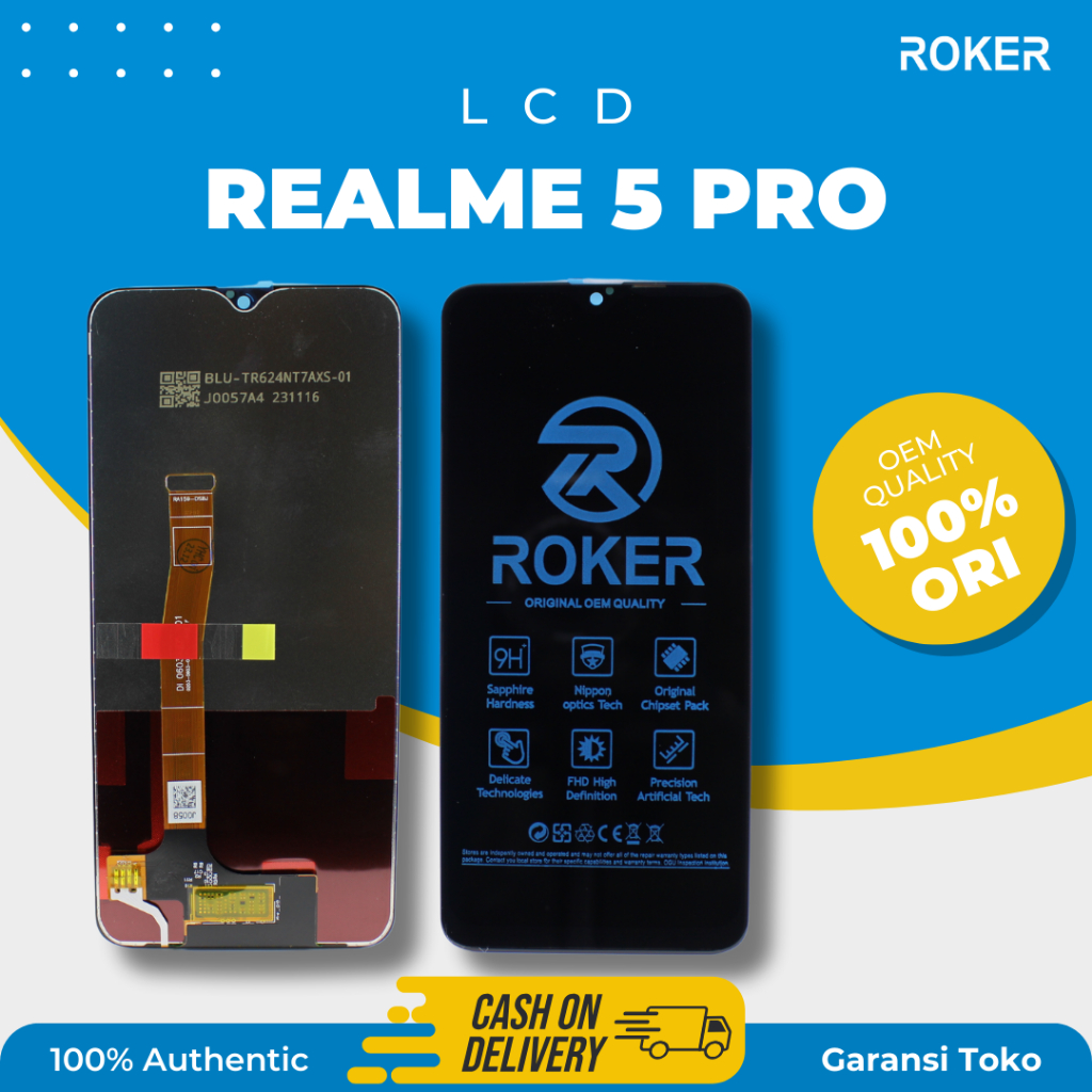 Jual ROKER LCD TOUCHSCREEN REALME 5 PRO FULLSET ORIGINAL BY ROKER ...