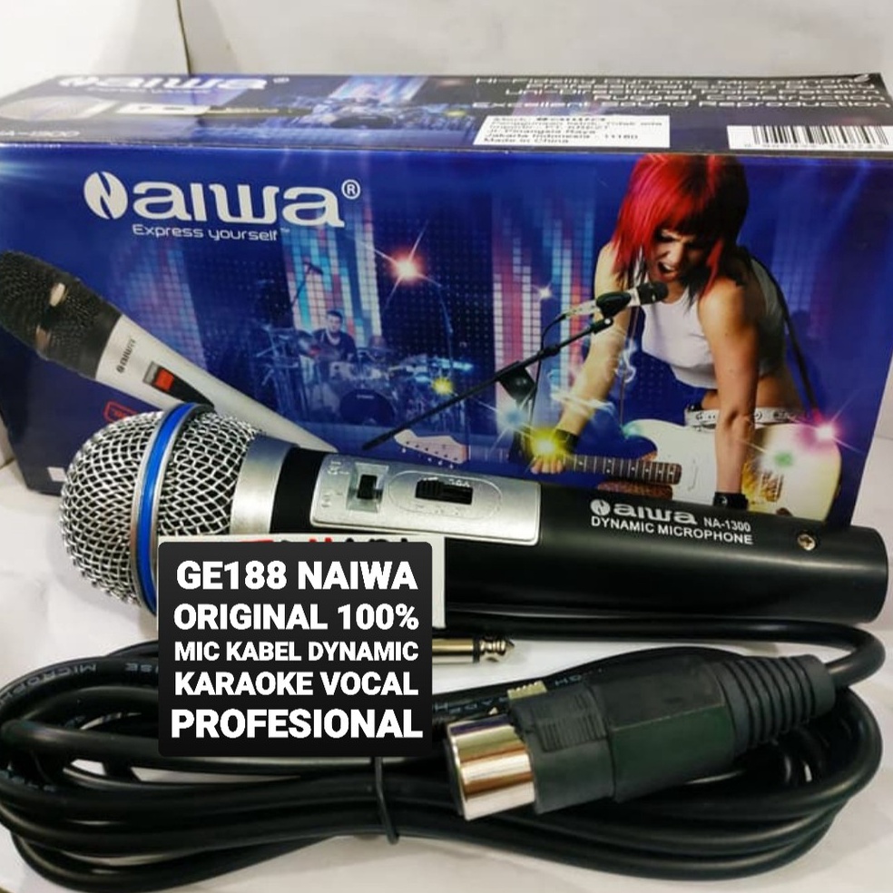 Jual SALE GE188 naiwa original 1 aiwa Mic kabel Microphone cable mik ...