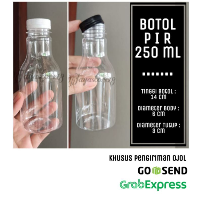 Jual BOTOL PIR 250ML TEBAL 13GR BOTOL PIER KHUSUS GOSEND GRAB diameter ...