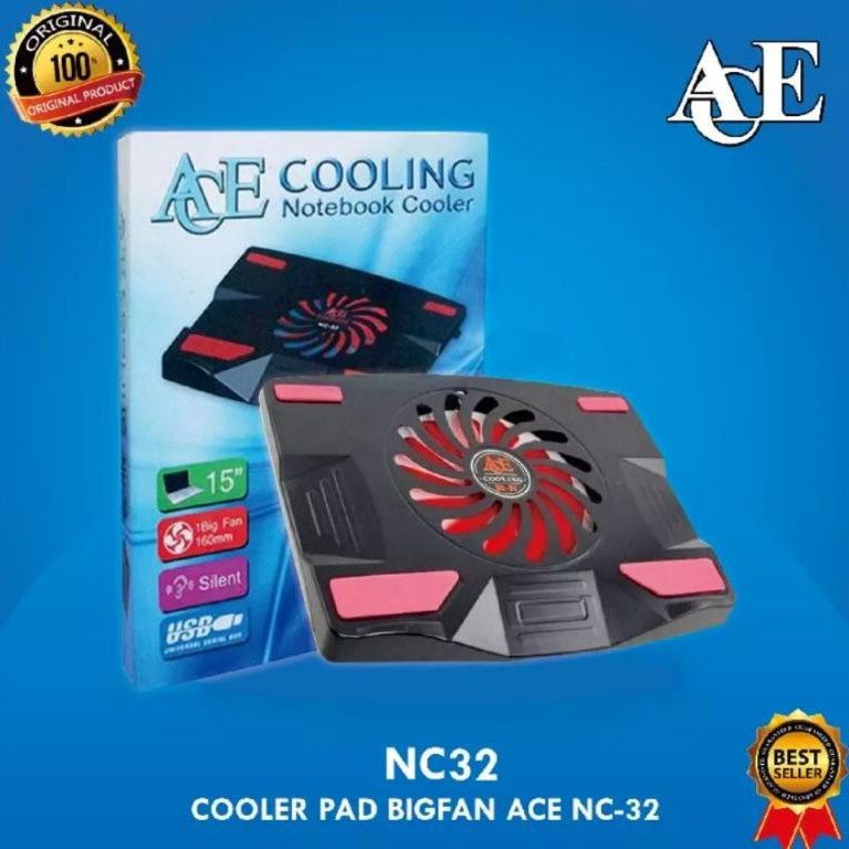 Jual SHOPEE SALE Kipas Pendingin Laptop Big Fan Cooler ACE NC32 Cooling Pad Laptop | Shopee ...