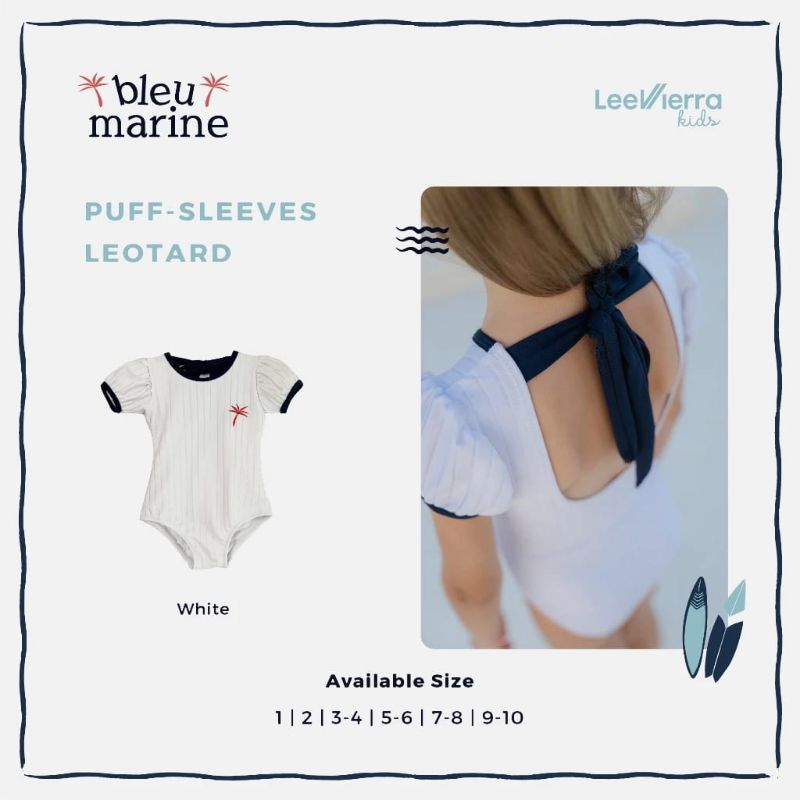 Jual LEEVIERRA KIDS - BLEU MARINE - PUFF SLEEVES LEOTARD ONE PIECE ...