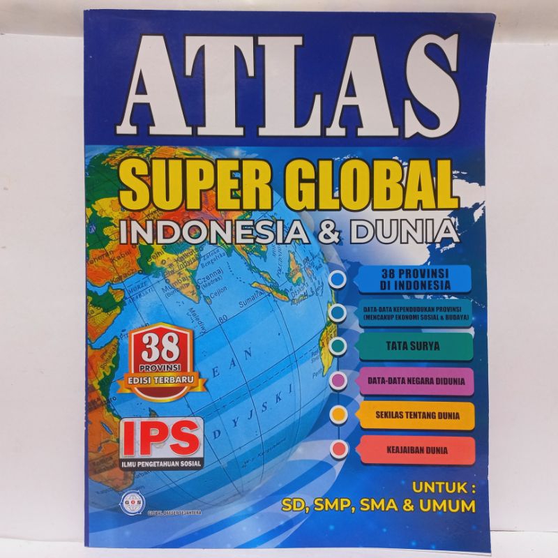 Jual Atlas Super Global Indonesia & Dunia ukuran Besar 31 × 23,5 cm ...