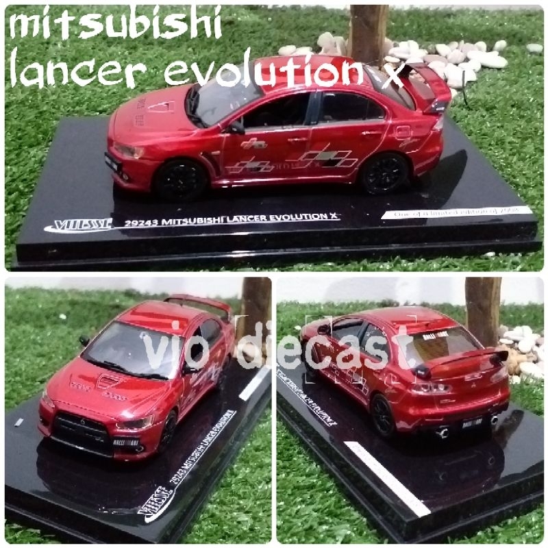 Jual Diecast Miniatur Mitsubishi Lancer Evolution X merah skala 1:43 ...