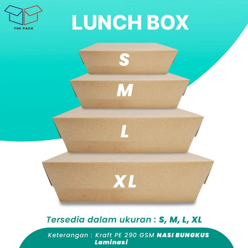 Jual Paper Lunch Box Kraft Full Laminasi | Kotak Makan Bahan Kraft | Shopee Indonesia