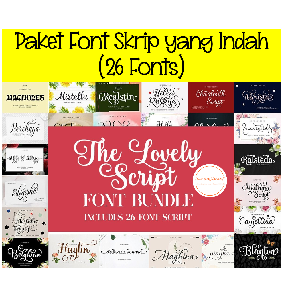 Jual Paket Font Skrip yang Indah (26 Fonts) | Shopee Indonesia