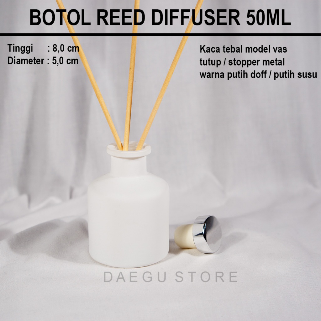 Jual Botol Reed Diffuser 50ml - PUTIH / White Doff Kaca Tebal - Belly ...