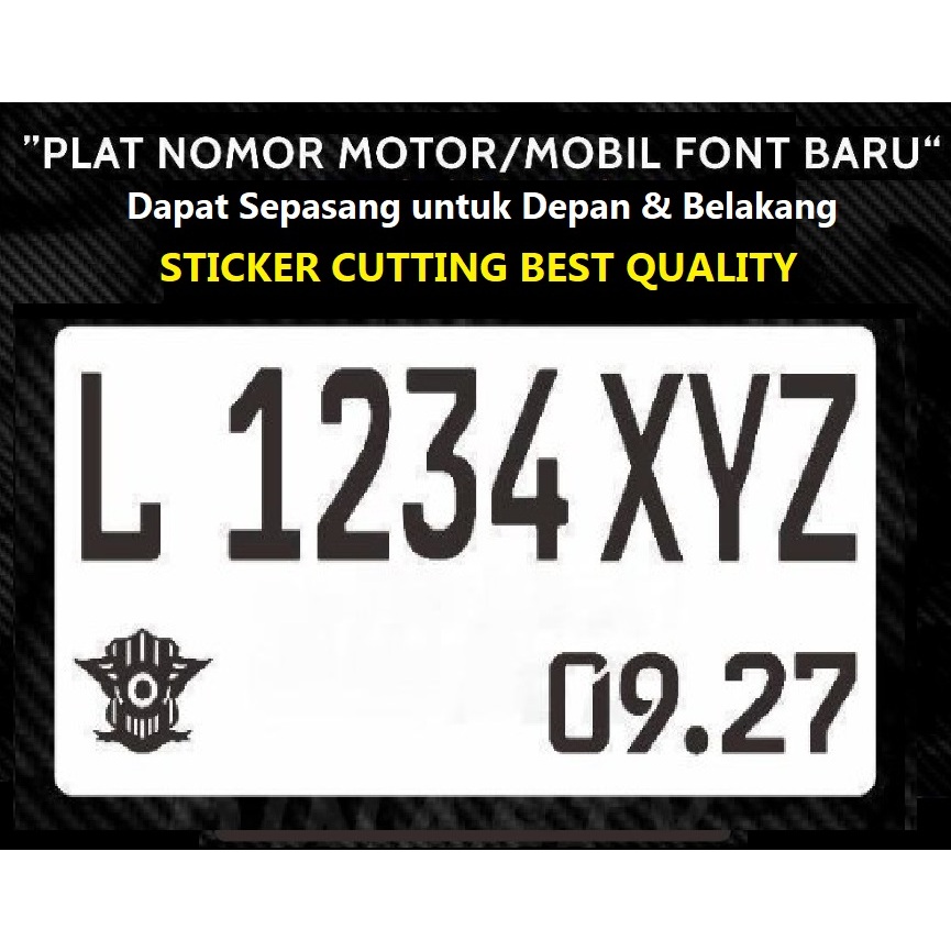 Jual MURAH Sticker Huruf Angka Plat Nomor Motor Mobil Rapi Awet Tahan ...
