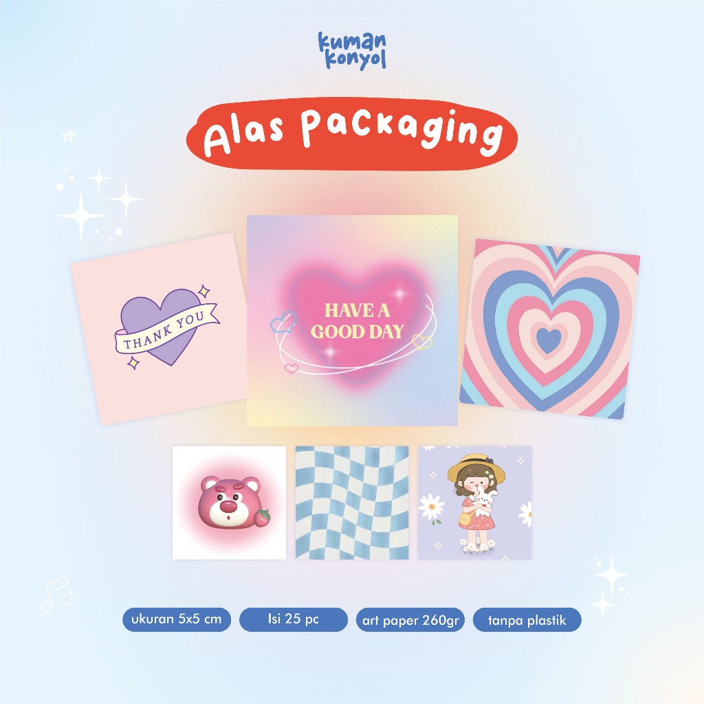 Jual ALAS PACKAGING tanpa plastik ALAS AKSESORIES THANK YOU CARD MINI ...