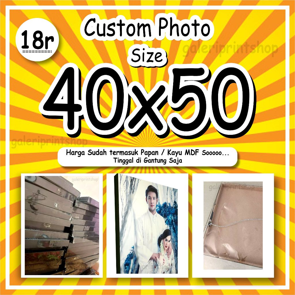 Jual Paket Cetak Foto Blok List Hitam Media Papan / Kayu MDF Ukuran 18R ...