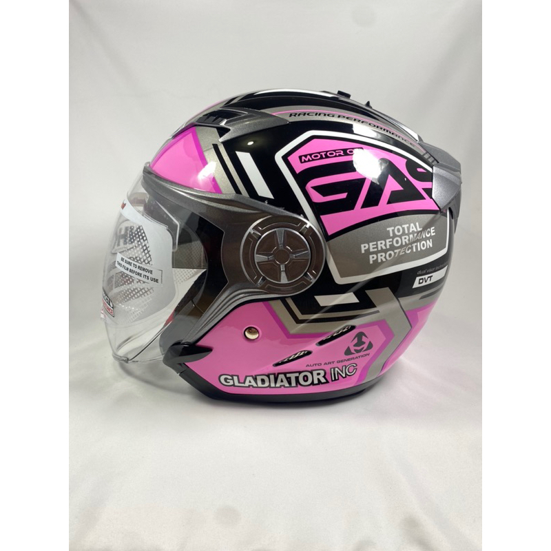Jual HELM NHK GLADIATOR MOTIF / CORAK GAS PINK ( DOUBLE VISOR ...