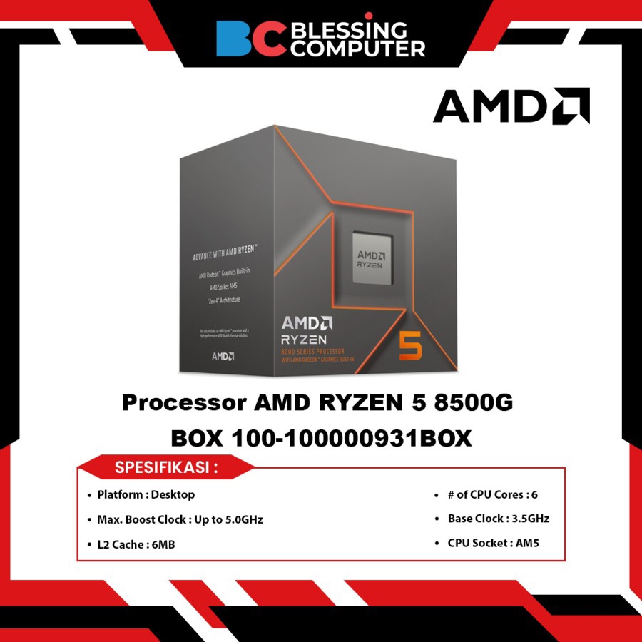 Jual Processor AMD RYZEN 5 8500G BOX 100-100000931BOX | Shopee Indonesia