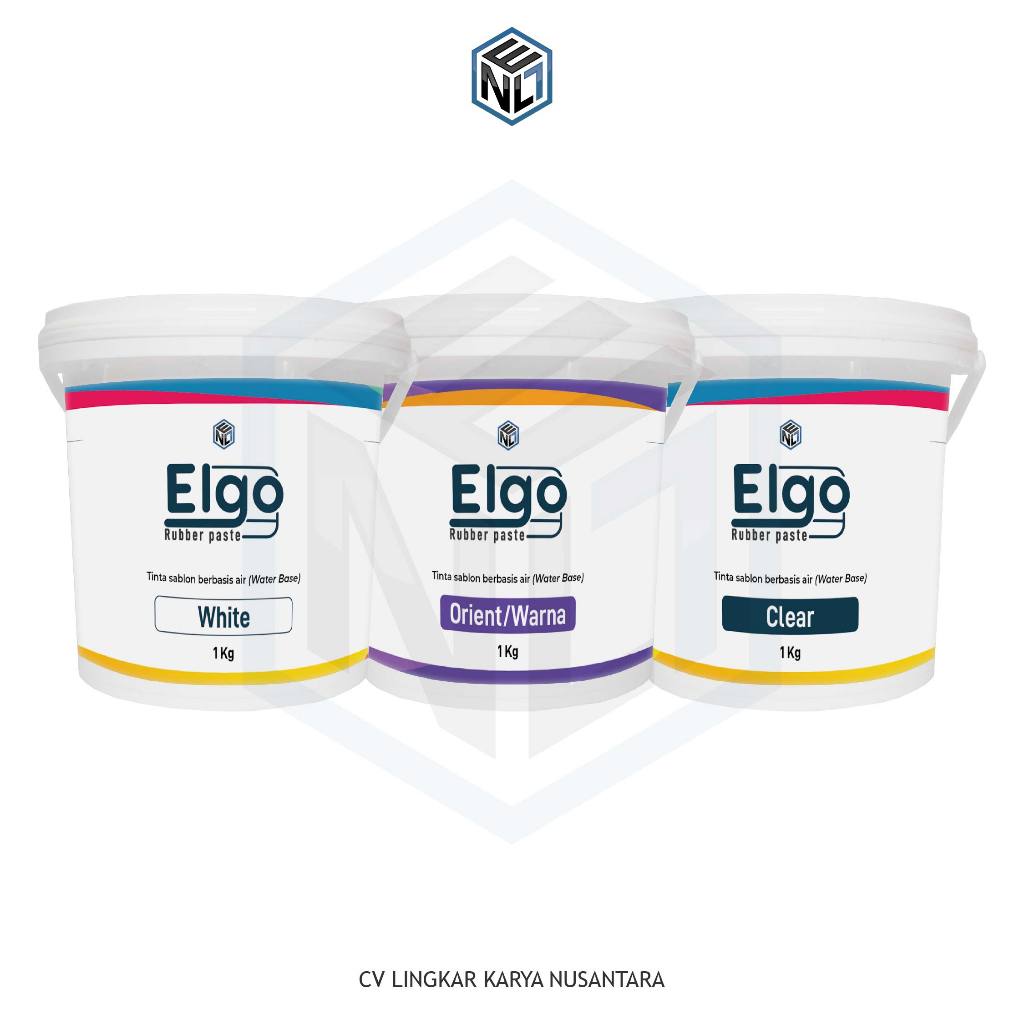 Jual Tinta Sablon Rubber Premium | Putih, Warna, Clear dan Sparasi | Rubber Elgo | Shopee Indonesia