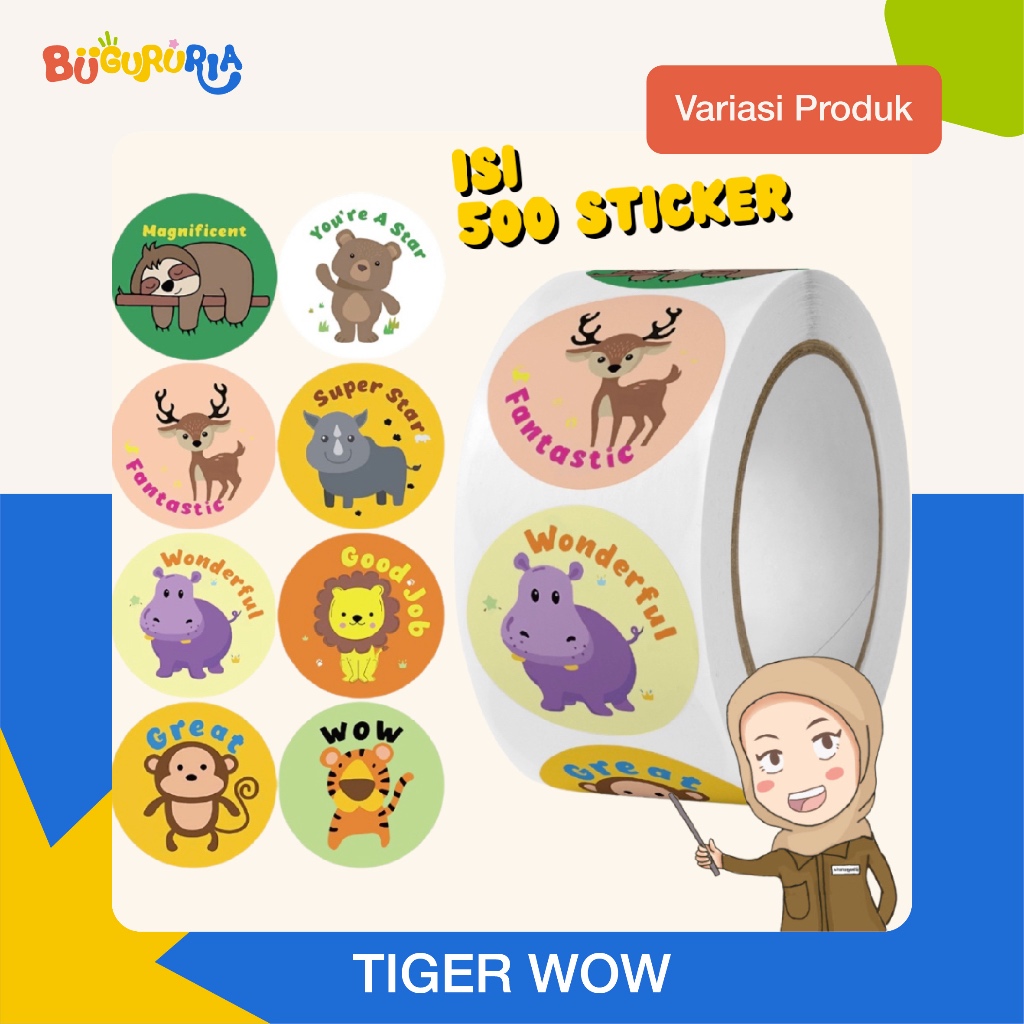 Jual Bu Guru Ria - Sticker Reward Untuk Peserta Didik Isi 500Pcs ...
