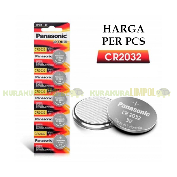 Jual Panasonic Baterai Kunci Batre Kancing CR2032 (isi 1 pcs) Kalkulator Games Mainan Lithium 3V ...