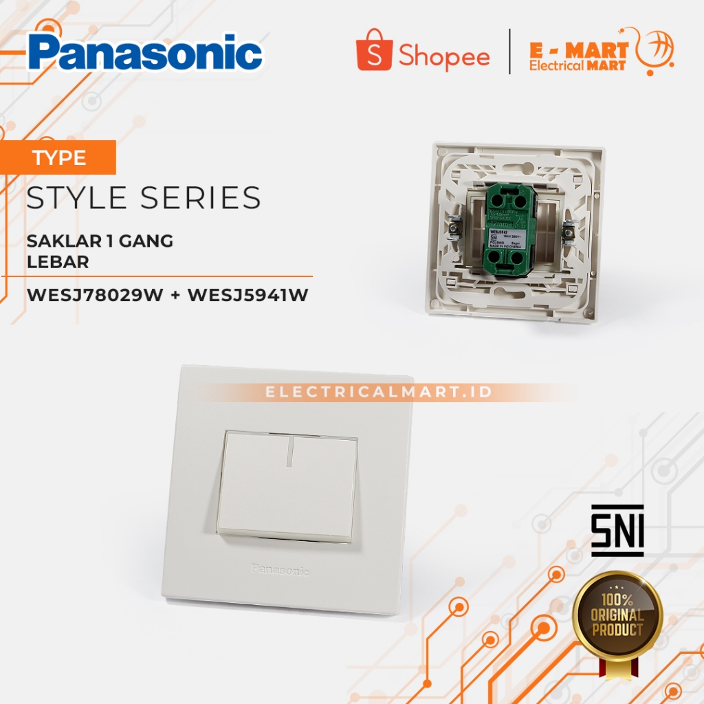 Jual Panasonic Saklar Engkel Lebar WESJ 78029W + WESJ 5941W PUTIH ...