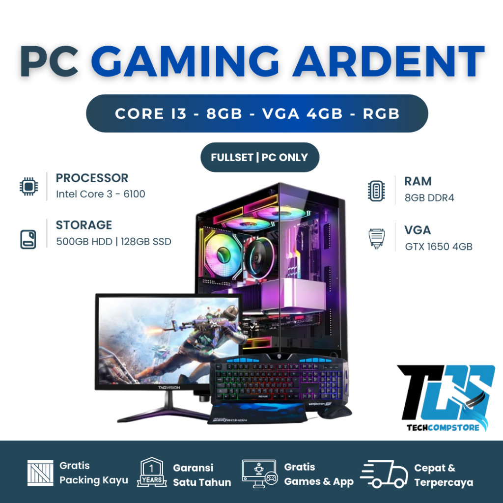Jual PC Gaming Editing Fullset Rakitan I3 Ram 16GB VGA GTX 1650 4GB ...