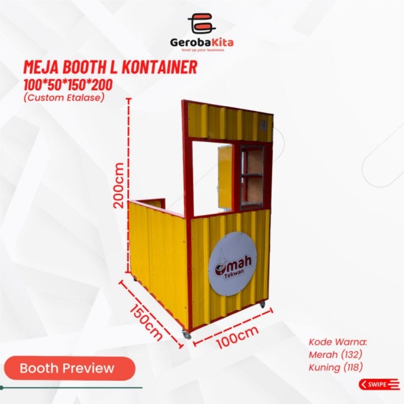 Jual meja booth L ukuran 100x50x150x200 murah | Shopee Indonesia