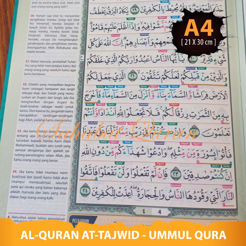 Jual Al Quran Tajwid Mudah At Tajwid Besar A4 Terjemah Waqaf dan Ibtida ...