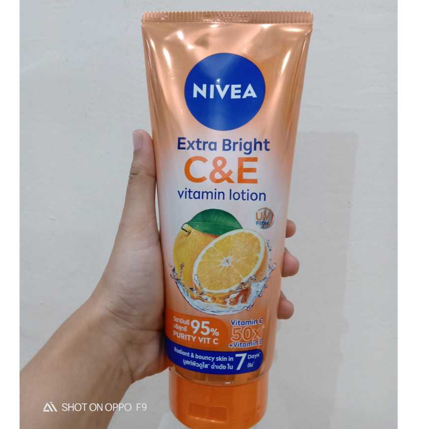 Jual Nivea Extra Bright C & E Vitamin Body Lotion 320 Ml Made in thailand | Shopee Indonesia