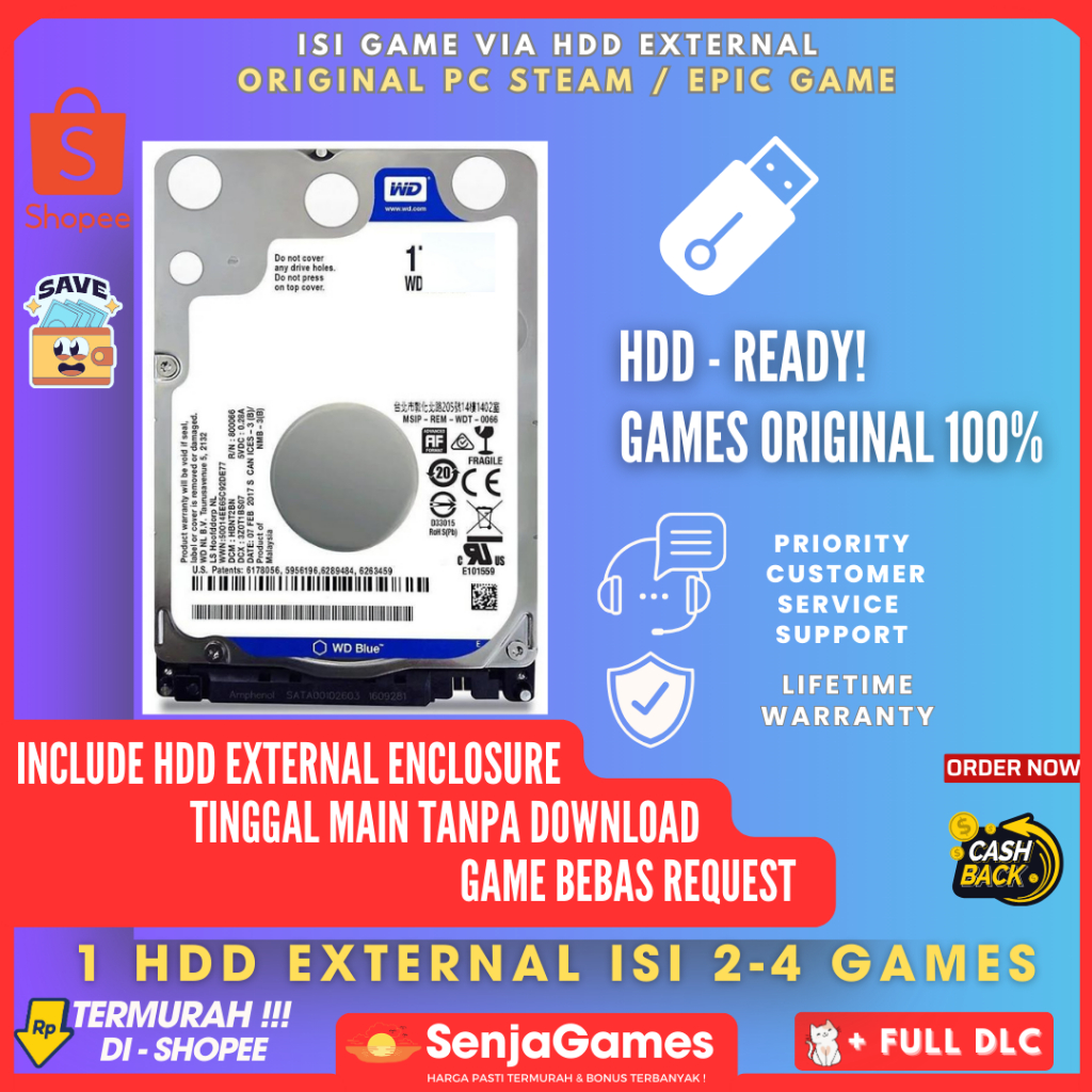 Jual Hard Disk External / HDD EXTERNAL + Isi 2-4 Games ORIGINAL PC ...