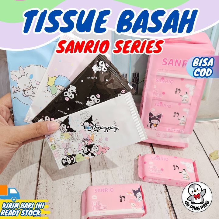 Jual Tissue Basah Mini sanrio/tisu basah travel karakter/mini 1pack isi ...
