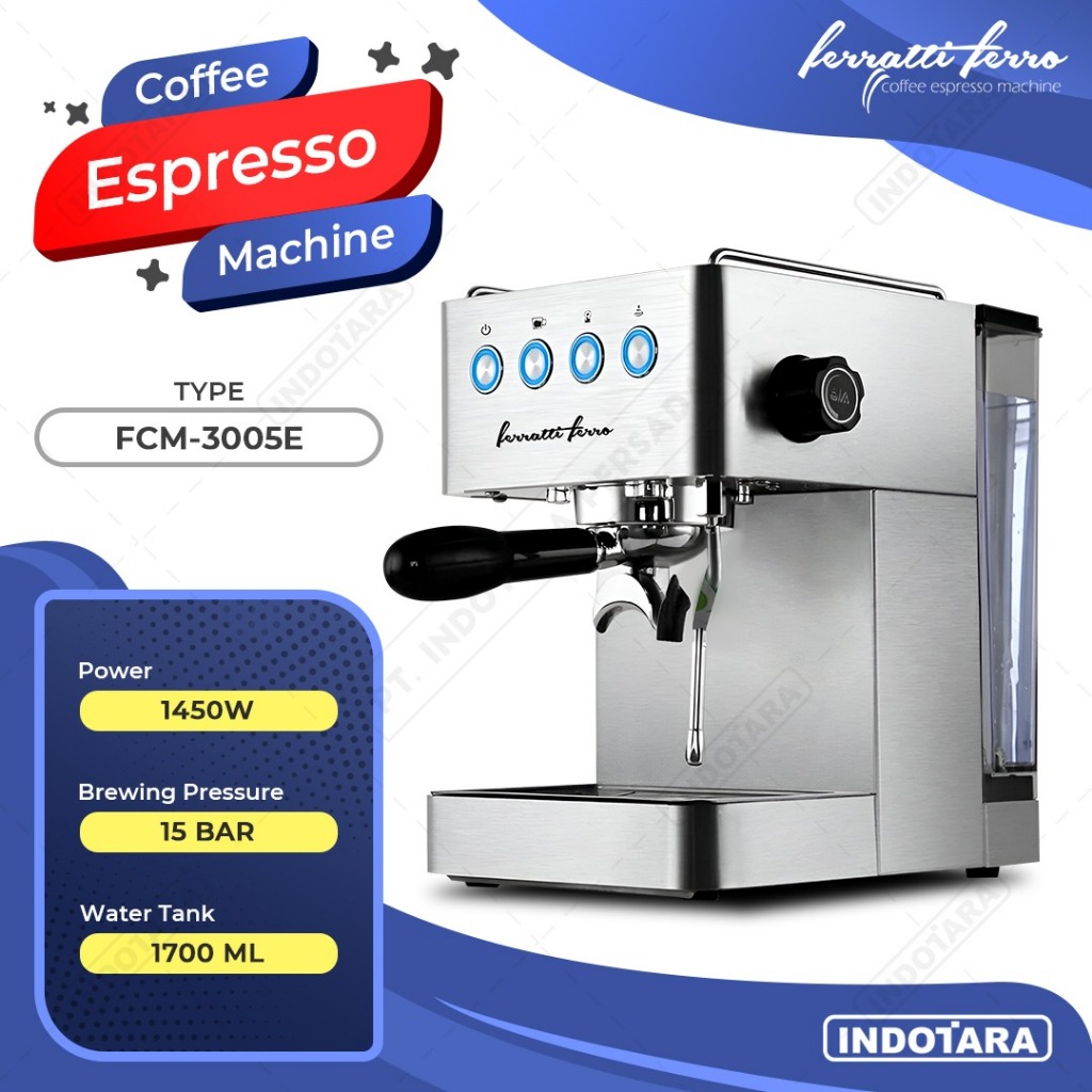Jual Ferratti Ferro Espresso Coffee Machine FCM-3005E | Shopee Indonesia