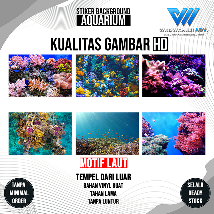 Jual Stiker Akuarium Motif Laut | Background Aquascape | Wallpaper ...
