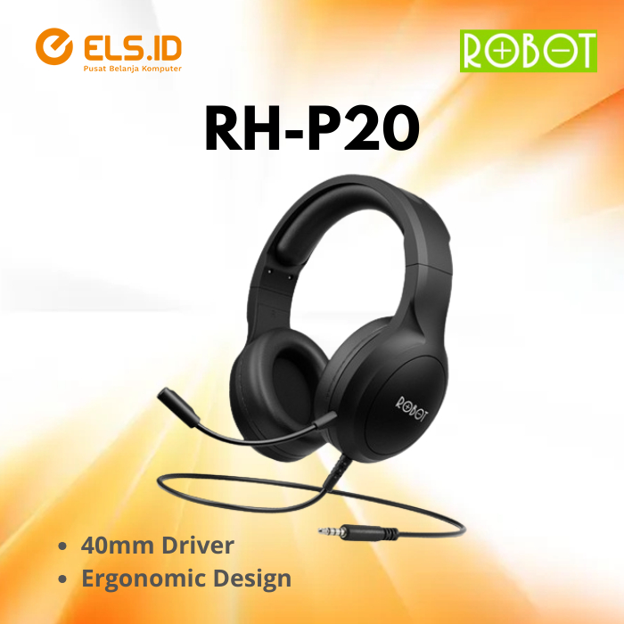 Jual Robot RH-P20 Headset Wired 3.5mm Jack Black | Shopee Indonesia
