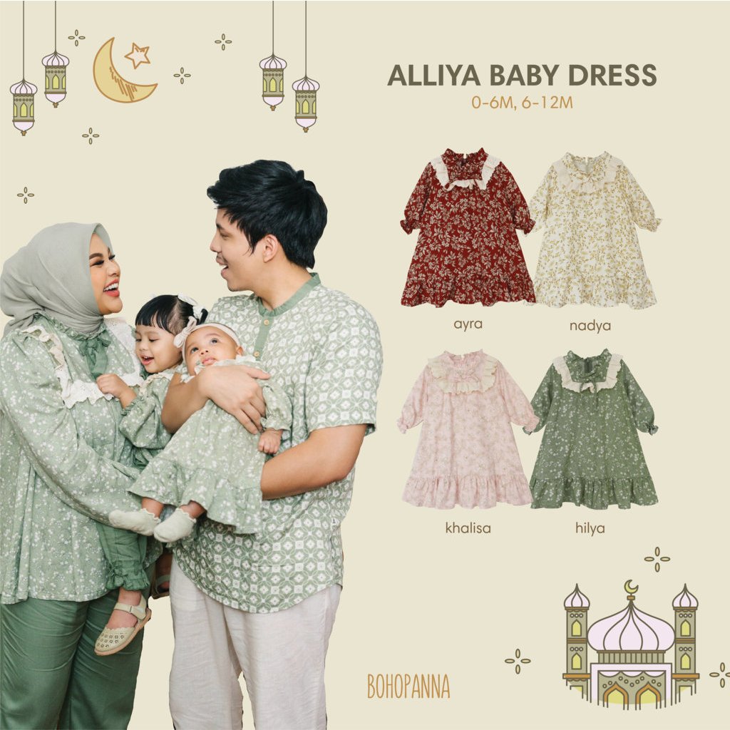 Jual BOHOPANNA - RAYA COLLECTION - ALLIYA BABY DRESS - Dress Muslim Anak - Baju Muslim Anak ...