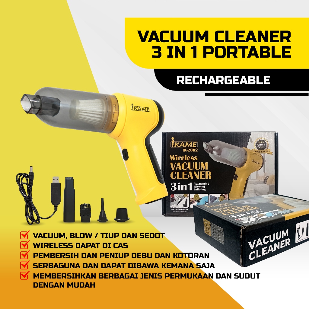 Jual smart vacuum 3 in 1 mini portable "IKAME" ORIGINAL 100% / Compact ...