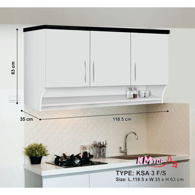 Jual Lemari dinding dapur / lemari gantung kitchen set minimalis BLACK ...