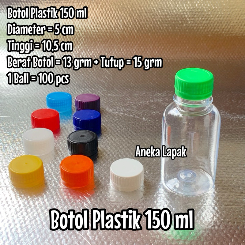 Jual Botol plastik 150 ml Per ball isi 100 pcs | Shopee Indonesia