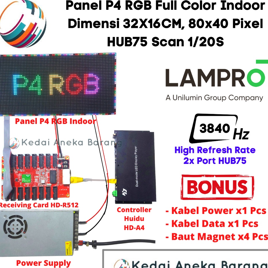 Jual Panel Module Modul LED P4 Running Text SMD RGB Indoor Tri Full ...