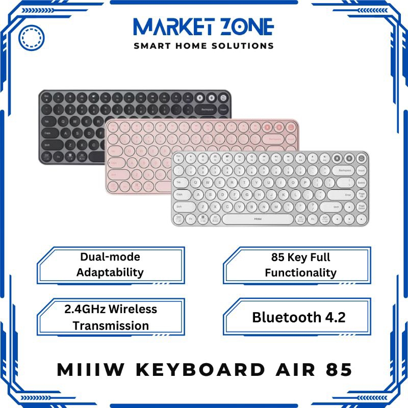 Jual MIIIW Keyboard Air 85 Key 2.4GHz Dual Mode Wireless | Shopee Indonesia