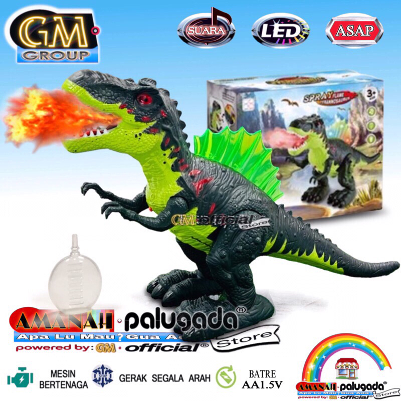 Jual GM BO-Animals BRO-1706 Dino Trex Asap Mainan Robot Tyrex Spray Fly ...