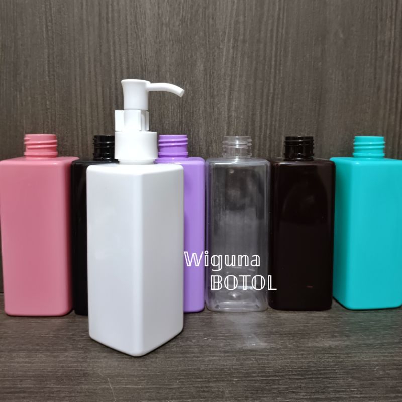 Jual Botol Pump 250ml Kotak / Botol Pet 250ml Kotak Tutup Pump Clip Oil Putih | Shopee Indonesia