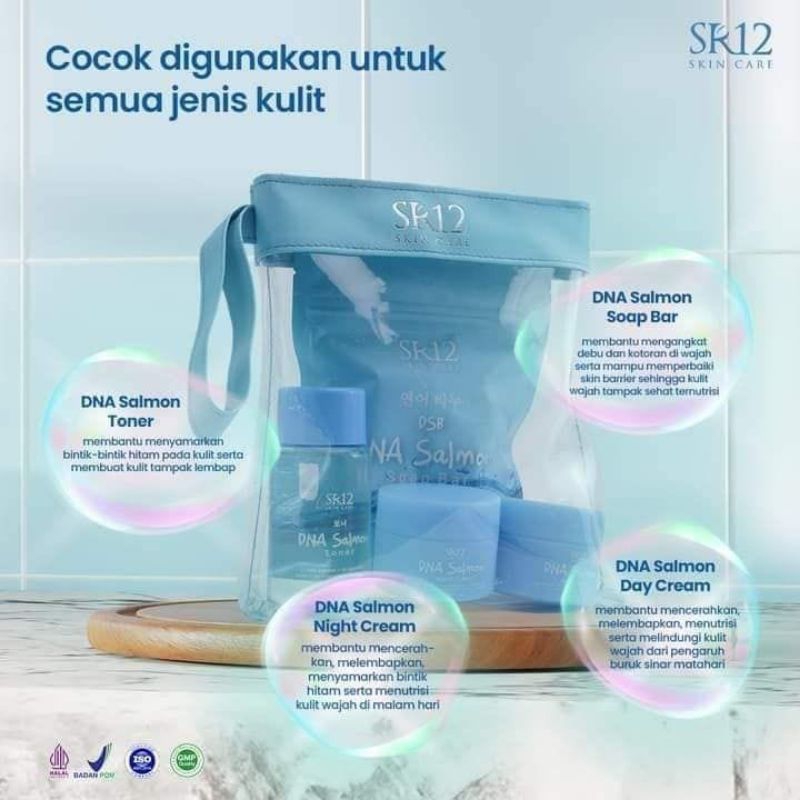 Jual Paket DNA Salmon SR12 Super Lengkap - Sabun Bar Soap - Toner DNA Salmon - Day & Night Cream ...
