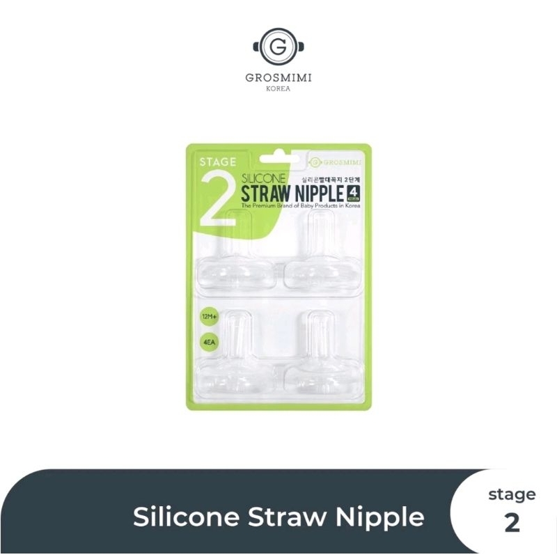 Jual GROSMIMI SILICONE Straw Nipple Stage 2 (4pcs) | Shopee Indonesia