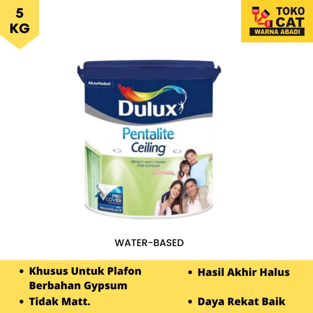 Jual Dulux Pentalite Ceiling 5kg - Cat Plafon Gypsum | Shopee Indonesia